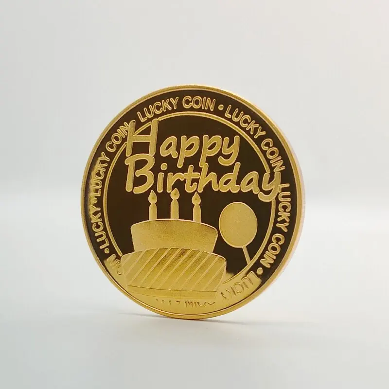 Happy Birthday Metal Challenge Coin Gold /Silver Plated Prayer Token ...