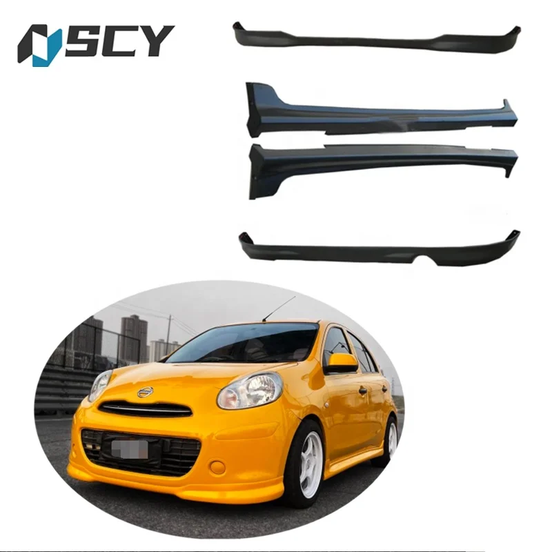 For Nissan March Body Kit 2010 2011 2013 2014 2015 Nissan March Front Lip Bumper Rear Lip Side ...