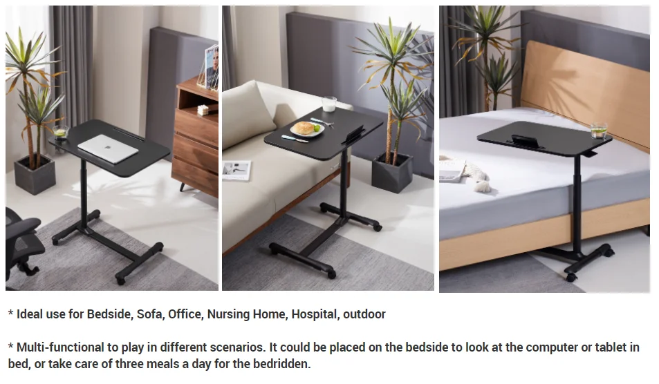 Height Adjustable Bedside Desk - Perfect for Laptop Use