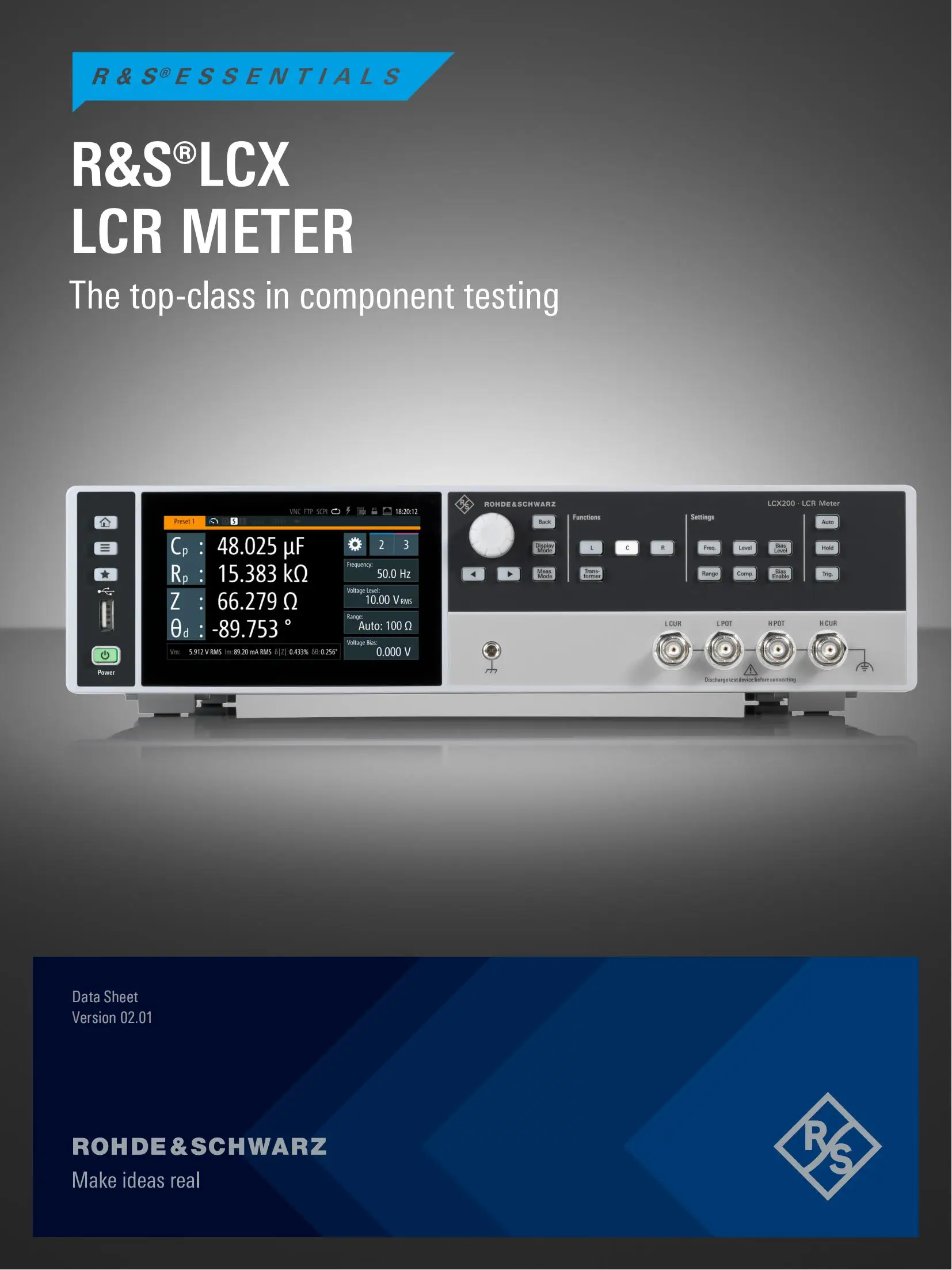 Rohde-Schwarz LCX Component Testing Equipment LCR Meter LCX100 DC 4 Hz ...