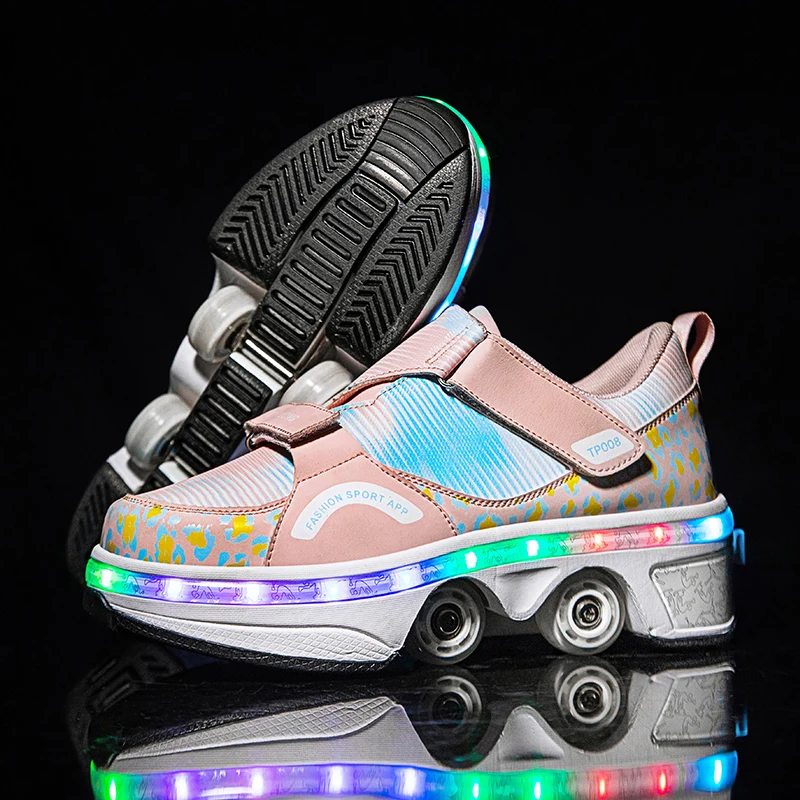 Unisex Illuminated Charging Roller Skate Sneakers Kids' Sport Shoes ...