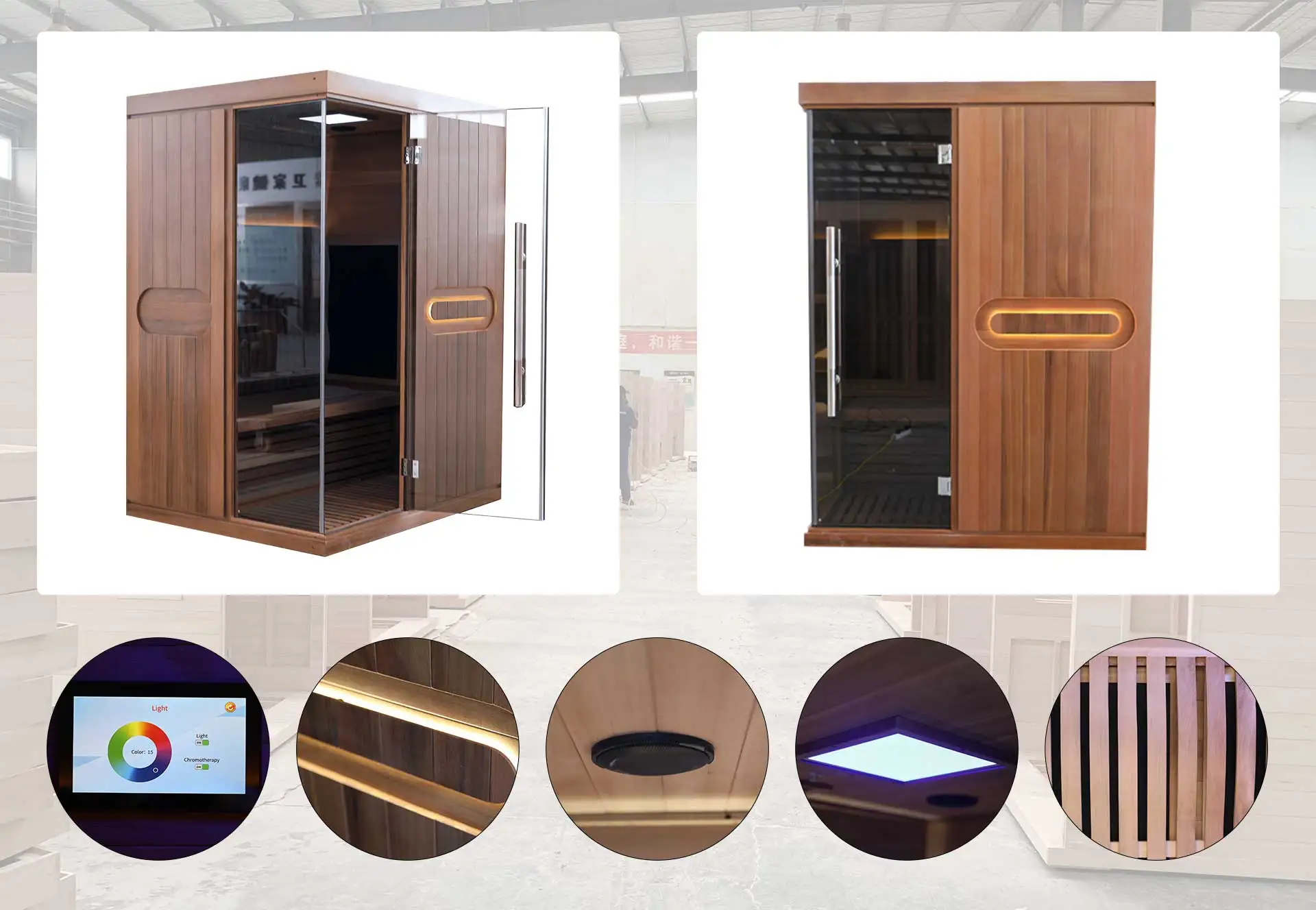 Luxury Dry Steam Red Cedar Computer Control Panel Sauna Far Infrared ...