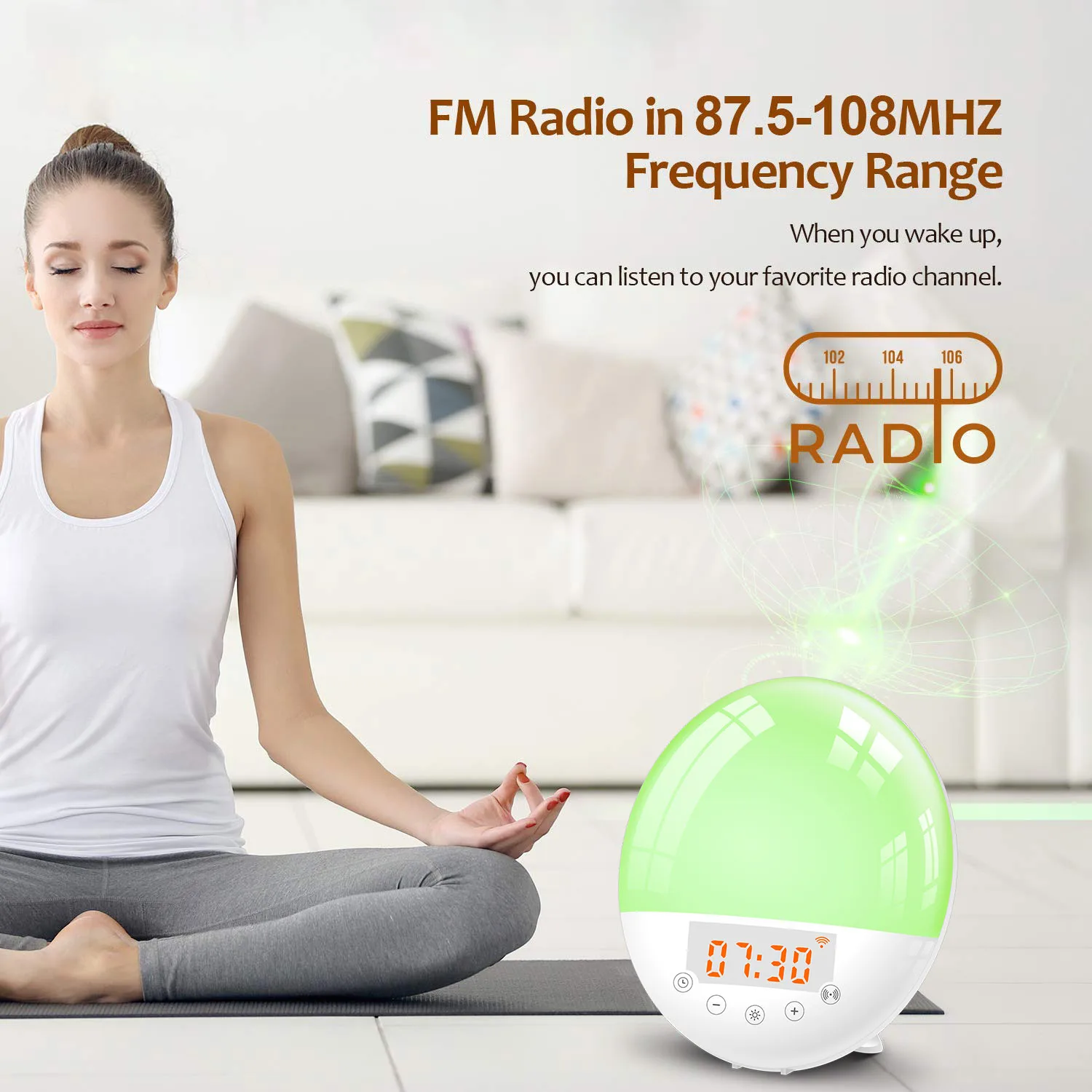 2021 Smart Sunrise Simulation Alarm Clock Digital Clock Wake Up Light ...