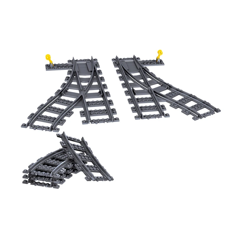 Plastic City Train Tracks Bricks Model Toy Sets for Kids