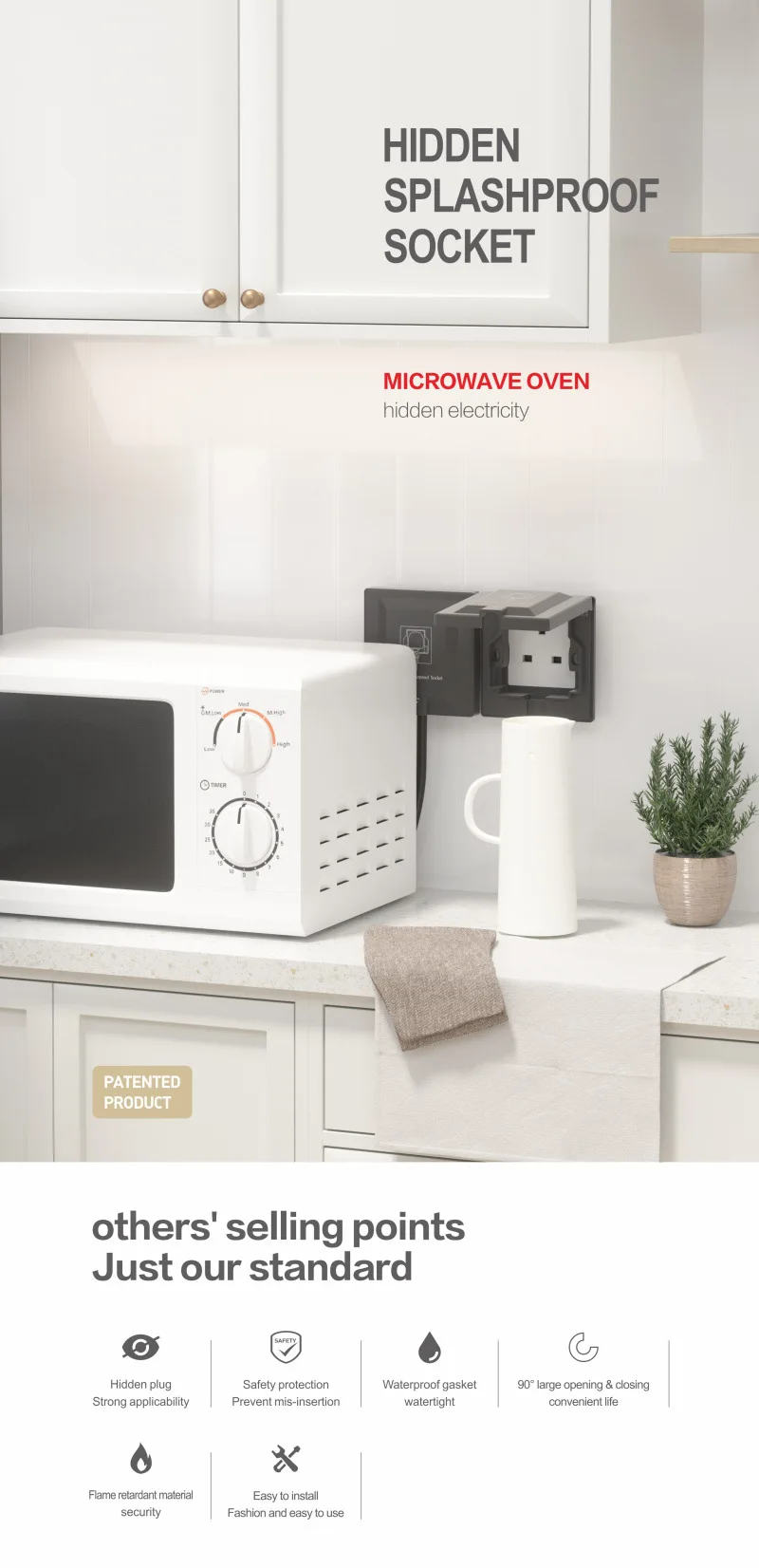 Uk Plug 13a Wall Embedded Socket Panel,Hidden Wall 220v Electrical ...