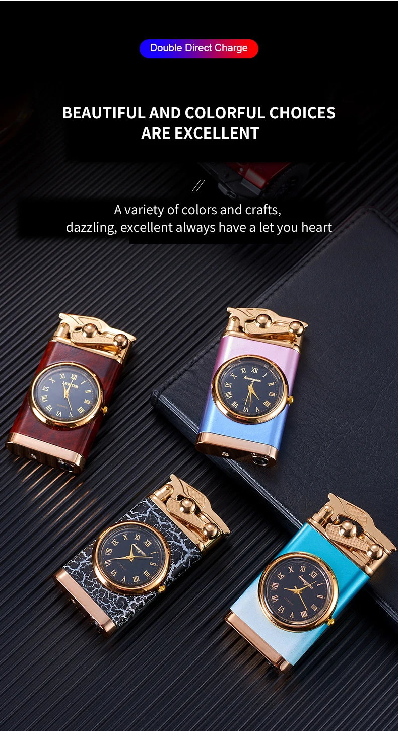 Powerful Dual Flame Torch Cigarette Lighters Windproof Butane Gas ...
