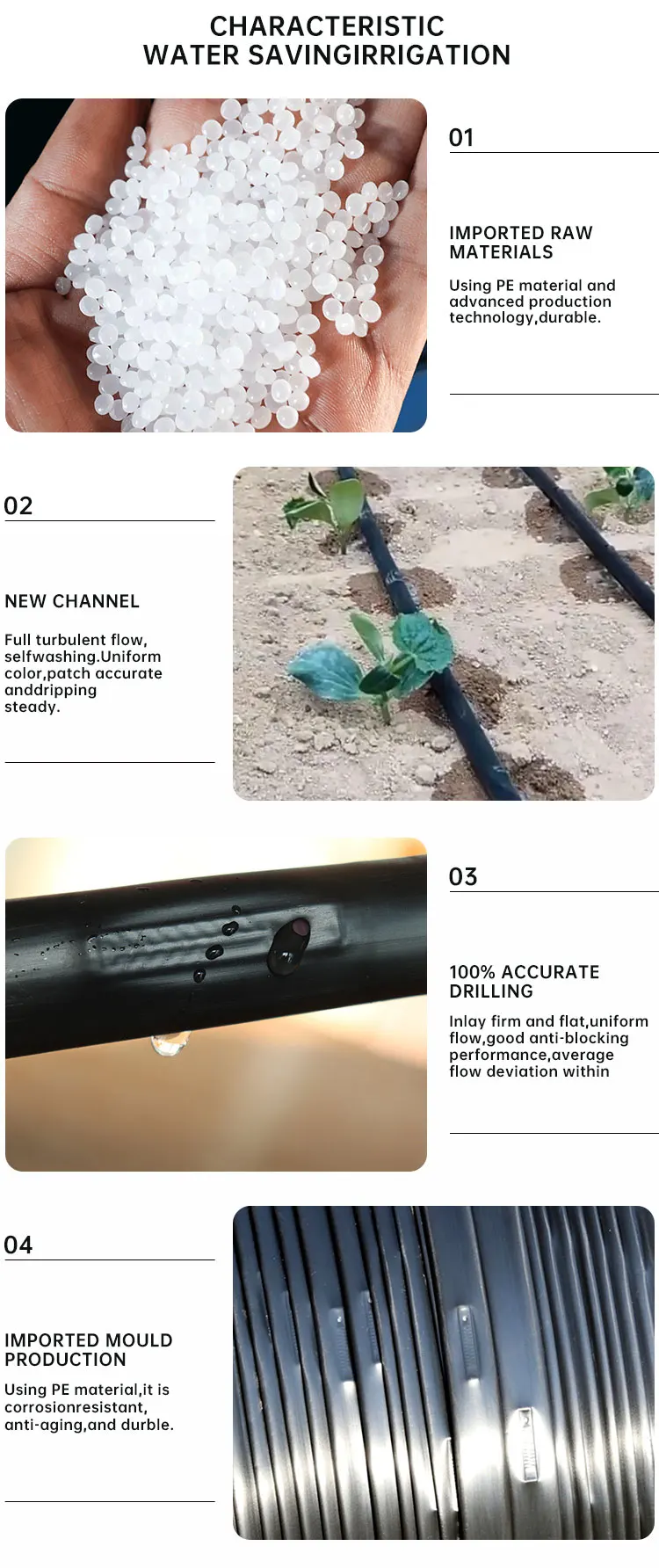 Farm Drip Irrigation 50 Cm Spacing Dripers Uv Protection Materials Drip ...
