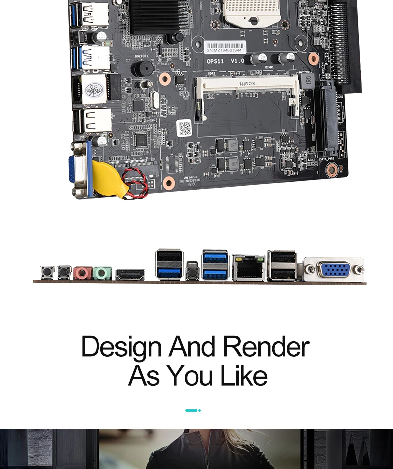 HM77 Chipset Motherboard for Intel Core i7-3517U, OEM