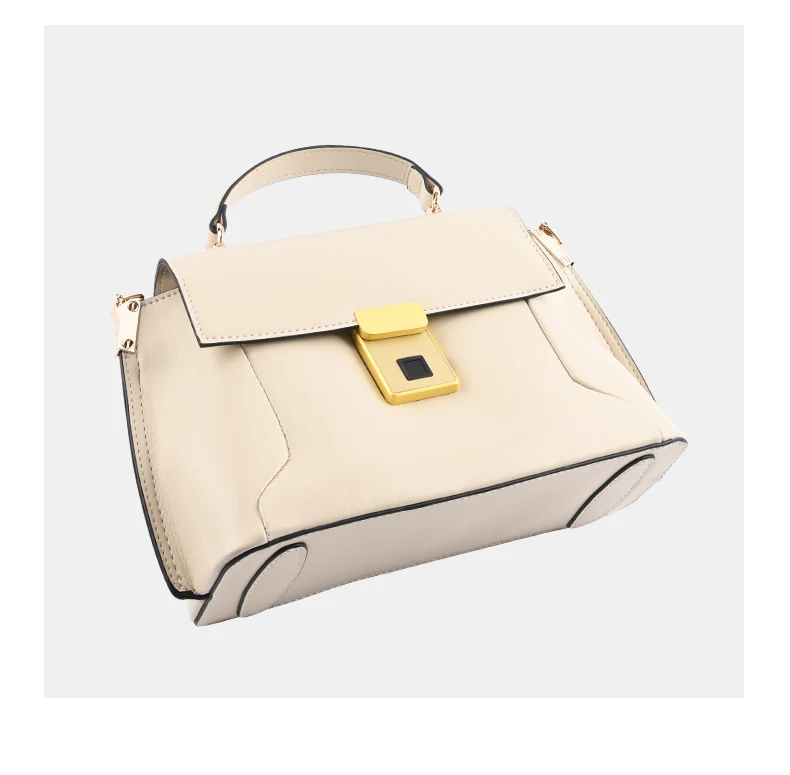 Beige Color Fashion Lady Handbag For Women With Fingerprint Digital ...
