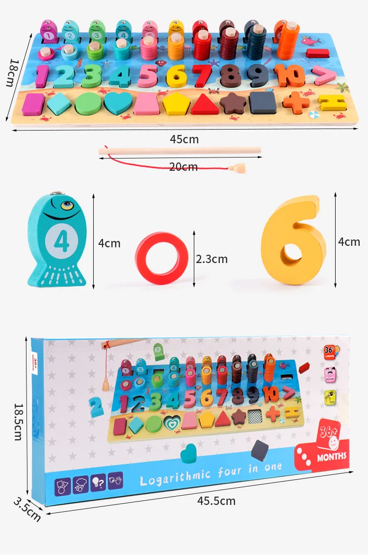Kids Montessori Math Toys For Toddlers Educational Wooden Puzzle ...
