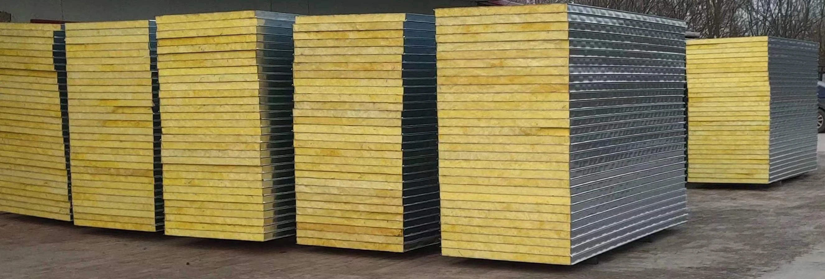 Sandwich Panel Roof Sheet 50mm 100mm 150mm Insulated Rock Wool Sandwich ...