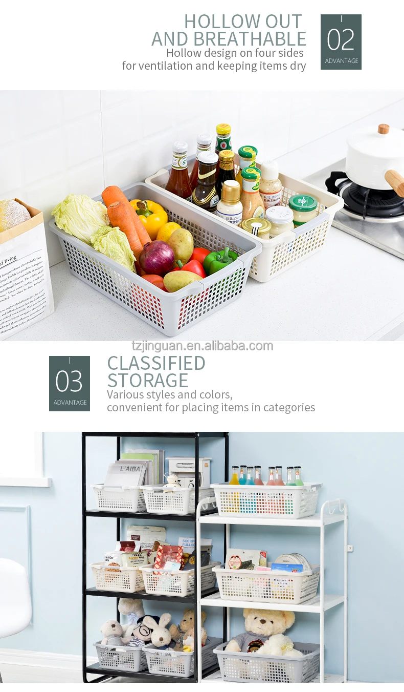 Wholesale Rectangular Plastic Small Empty Fruit Vegetable Storage Bin ...