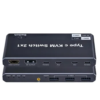 8k Thunderbolt 4 Usb C Kvm Switch 4k@120hz Usb-c Type-c Kvm Switcher ...