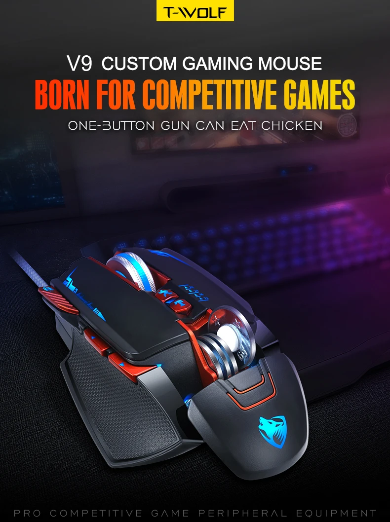 8d Ergonomic Gamer Mouse 6400 Dpi Advanced Macro Function Wired Gaming ...