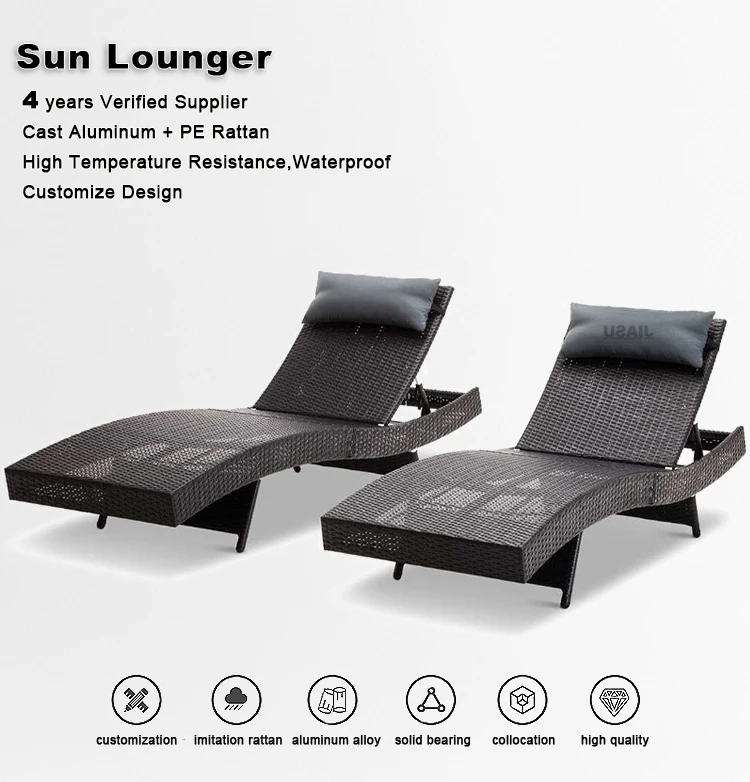 Hotel Wooden Beach Sun Lounger Bed Luxury Garden Rattan Teak Wood ...