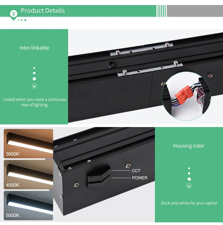 Suspended Led Linear Light Hot Sale 4ft 8ft Linkable Commercial Led ...