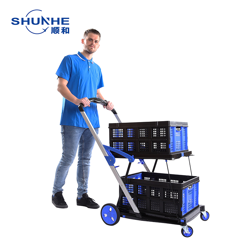 Folding Pull Rod Cart Pulling Goods Dolly Logistics Hand Truck Aluminum ...