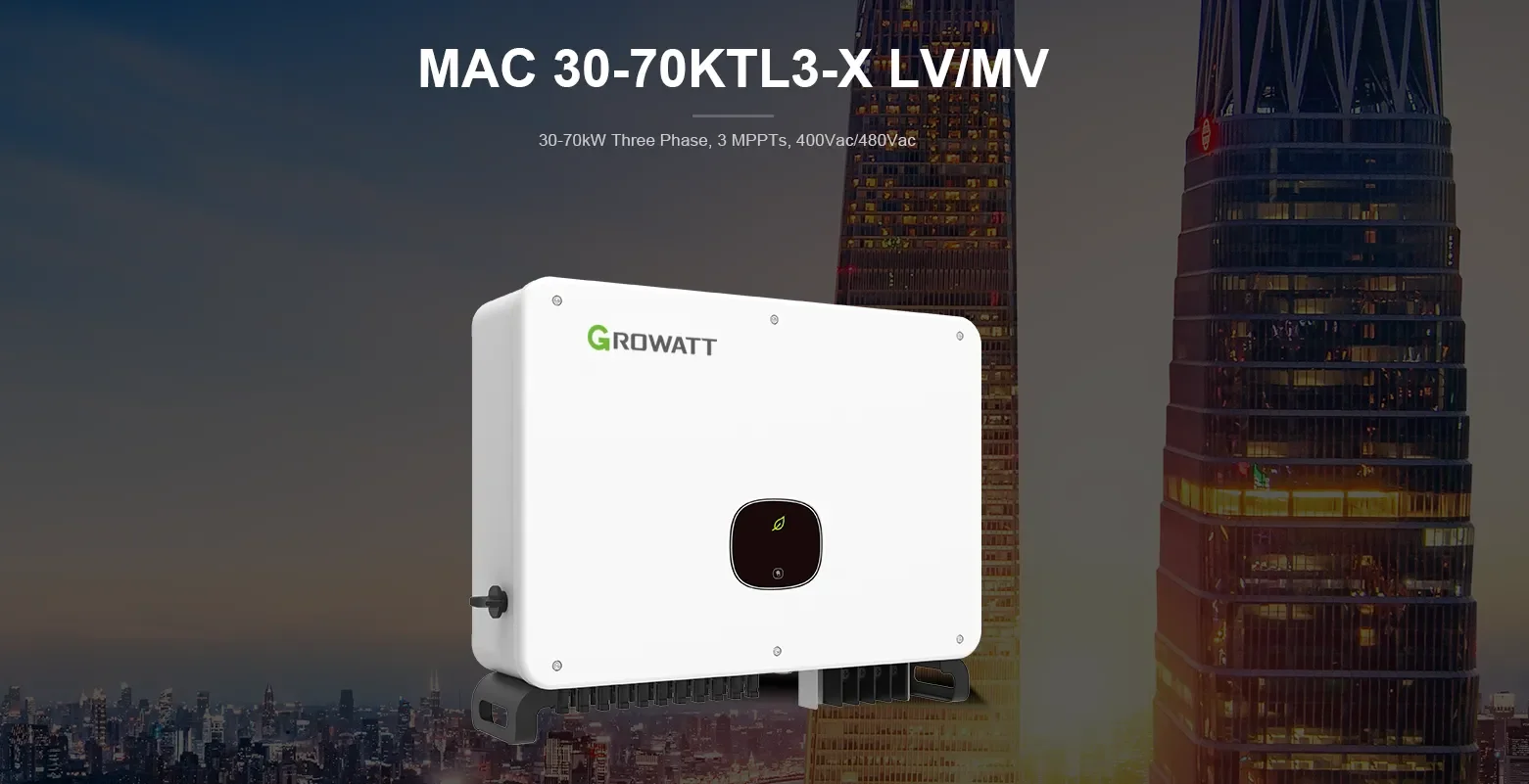 Growatt Three Phase Solar Inverter 50kw 100kw 200kw Mppt On Grid Tie ...