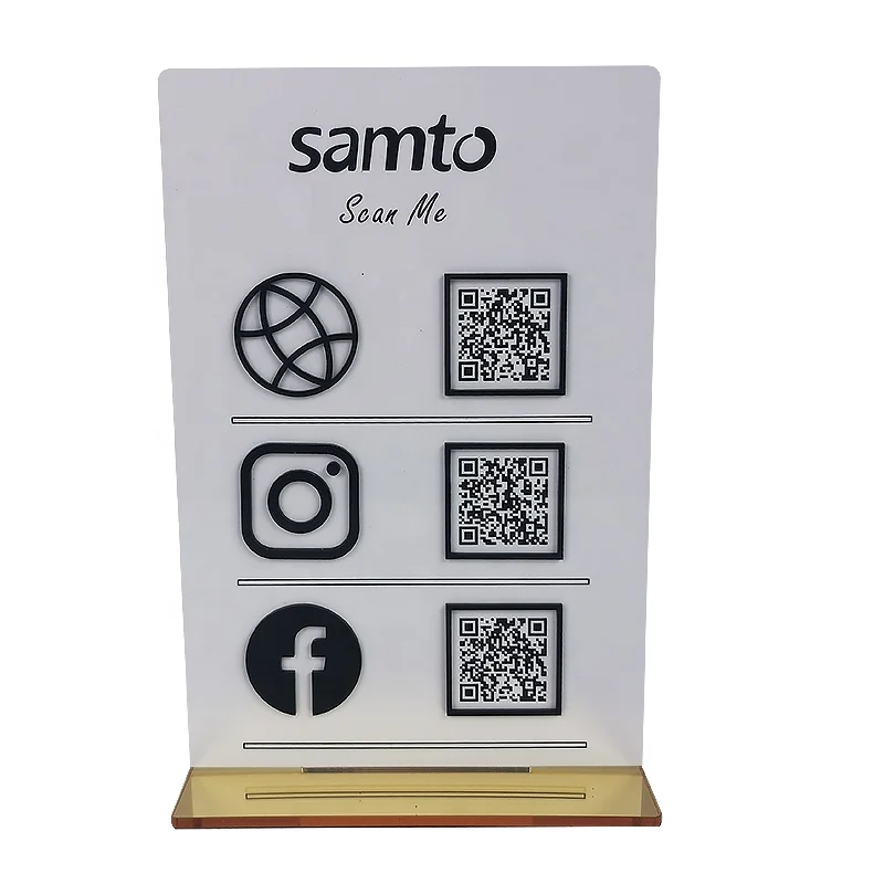 Custom Countertop Clear Acrylic QR Code Holder - Wholesale Custom Countertop Clear Acrylic QR Code Holder - Wholesale