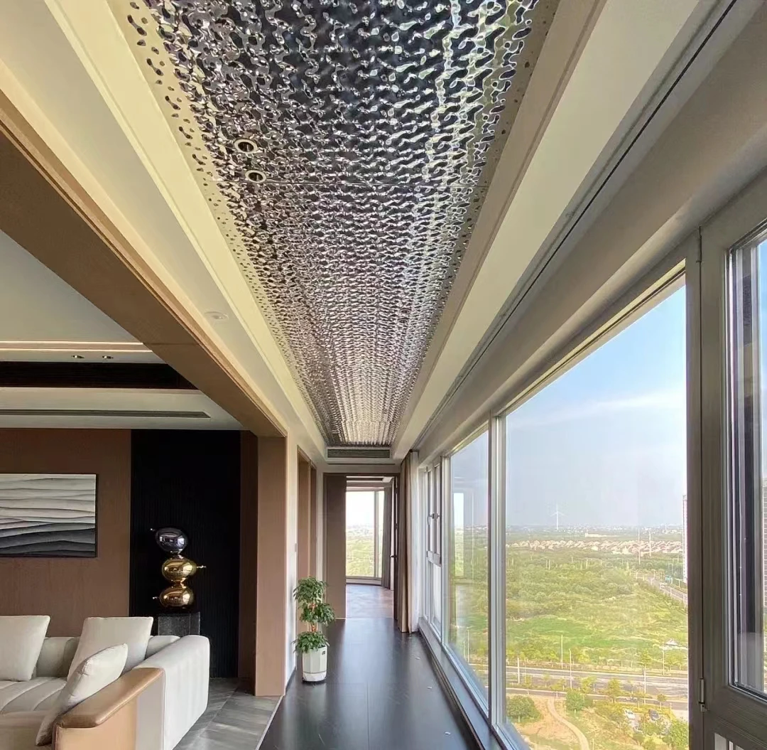 Ss 304 Sheets Golden Color Ceiling Wall Water Ripple Hammered ...