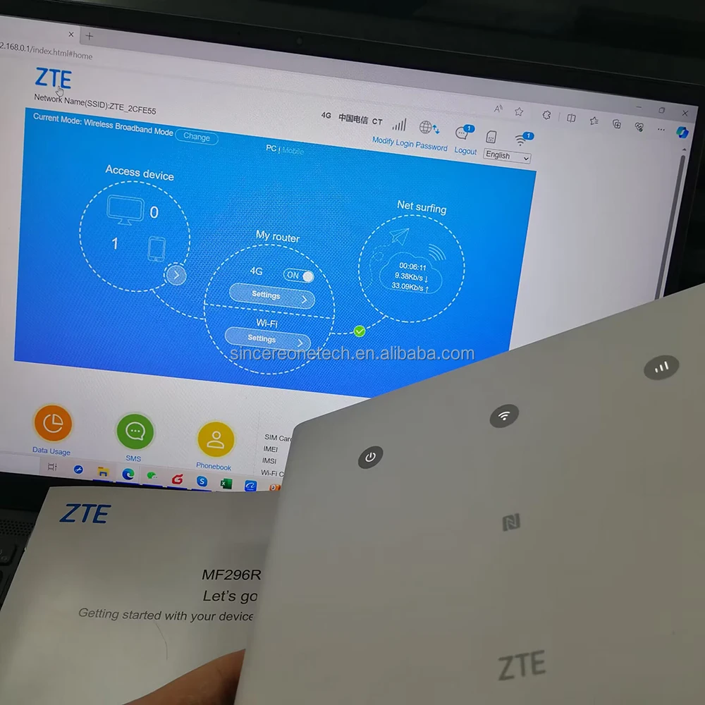 ZTE MF296R CPE Router - 4G 300mbps with Carrier Aggregation