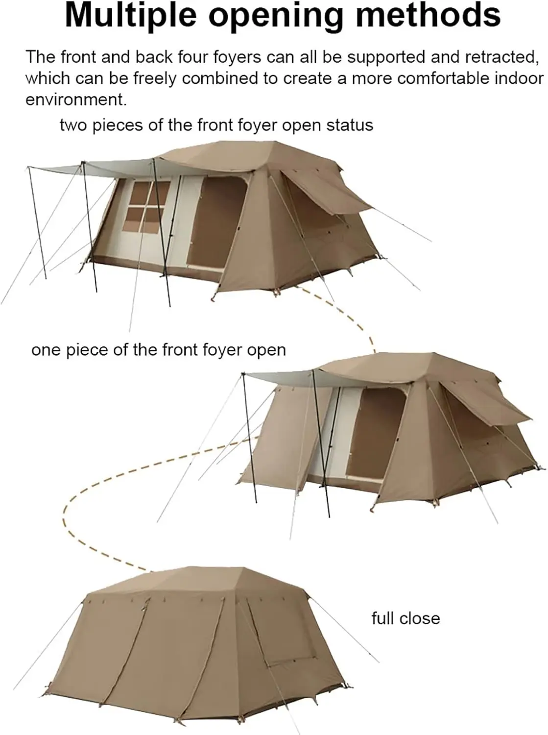 Outdoor Family Camping Cabin Tent with One Bedroom for Camping Trips ...