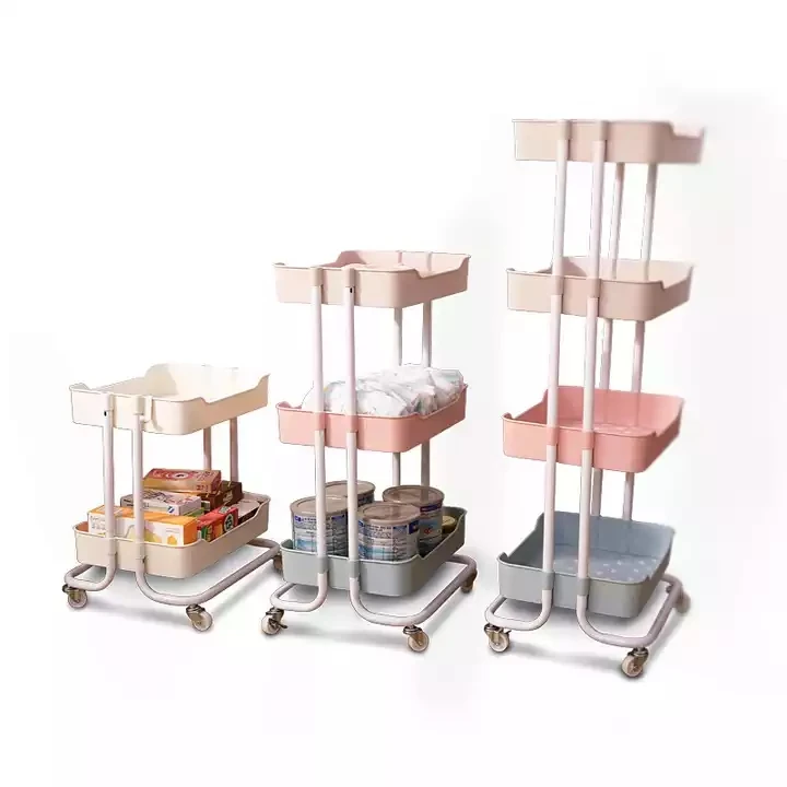 Multipurpose 3-tier Utility Rolling Cart With Large Storage And Metal ...