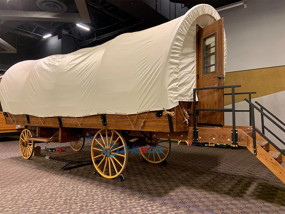 Vintage Carriage Tent Wooden with Ladder Glamping Tent for Hotel Resort ...