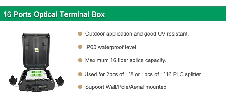 Outdoor 16 Core Fiber Optic Terminal Box - Nap FTTH Box