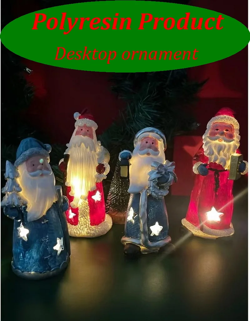 Resin Christmas Santa Lamp For Holiday Decor Christmas Figurines Resin ...