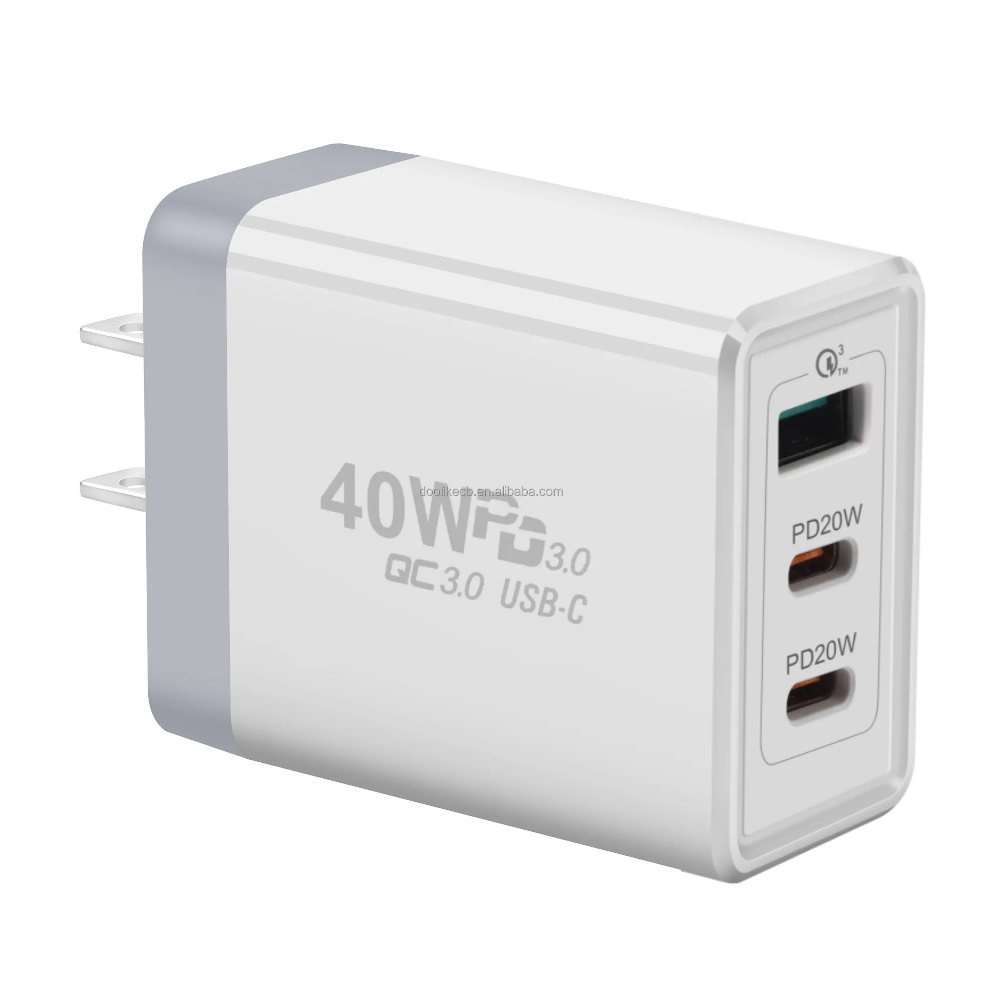 Dual Type-c Output Power Adapter 3 In 1 Fast Charging Portable Charger ...