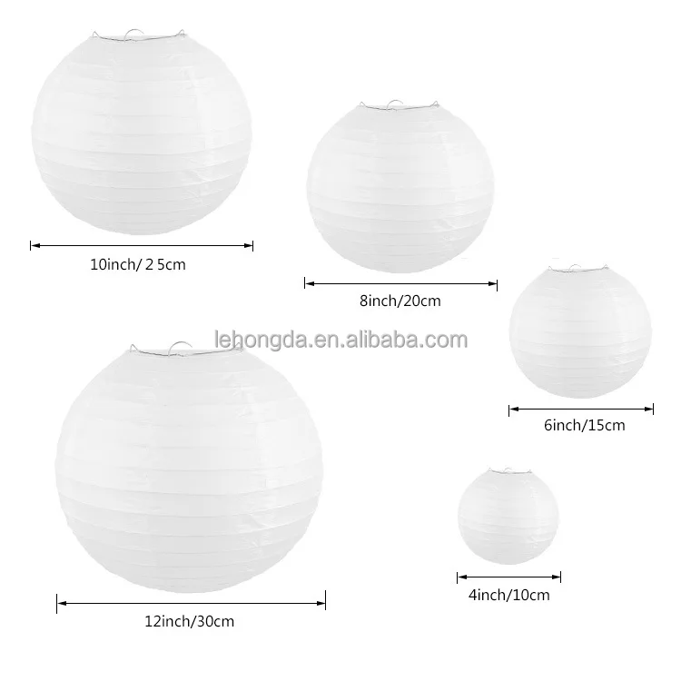 Lhd Paper Lanterns Round Color White Big Plain Color Pendant Paper ...