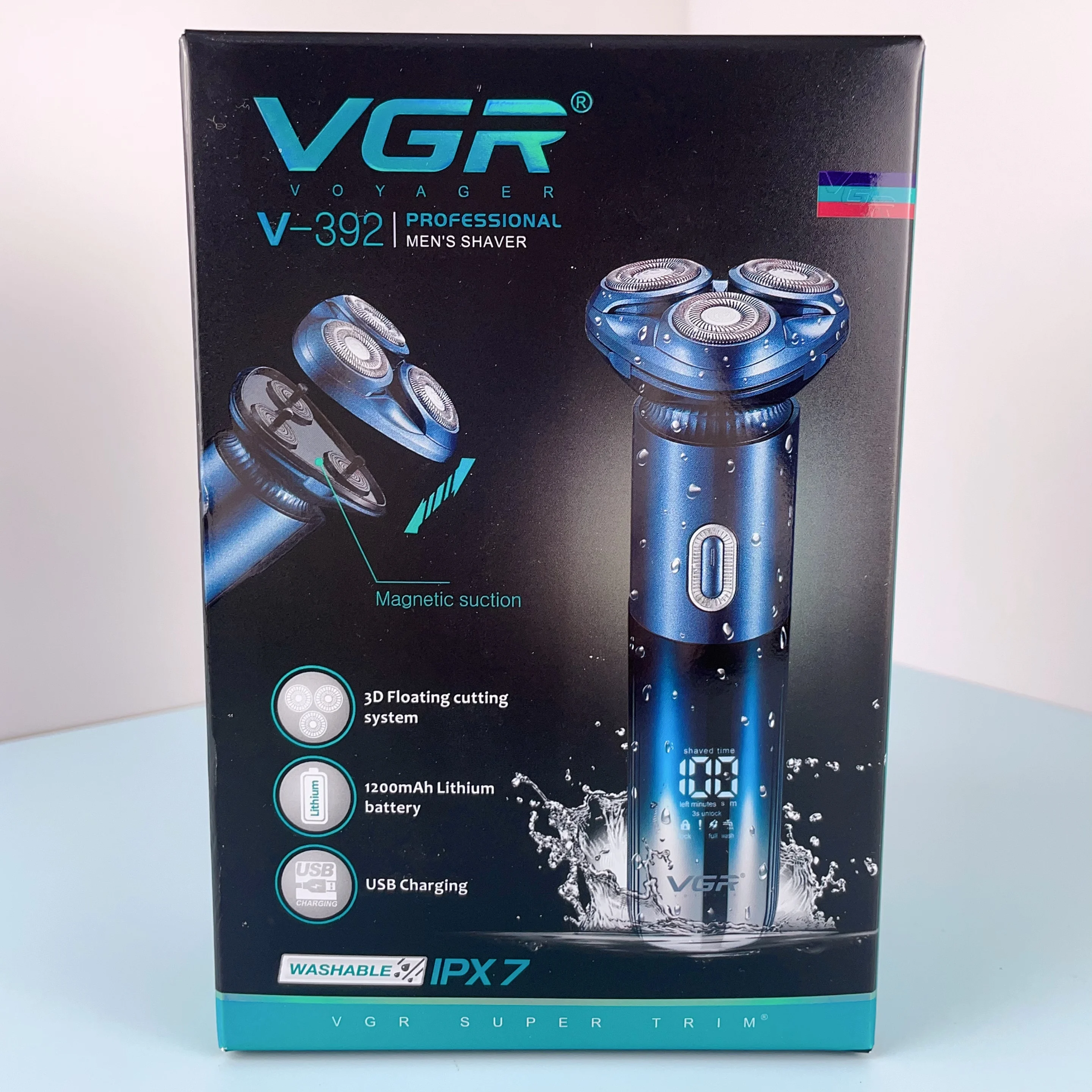 Vgr V-392 Triple Rotarty Cordless Rechargeable Professional Hair Clipper