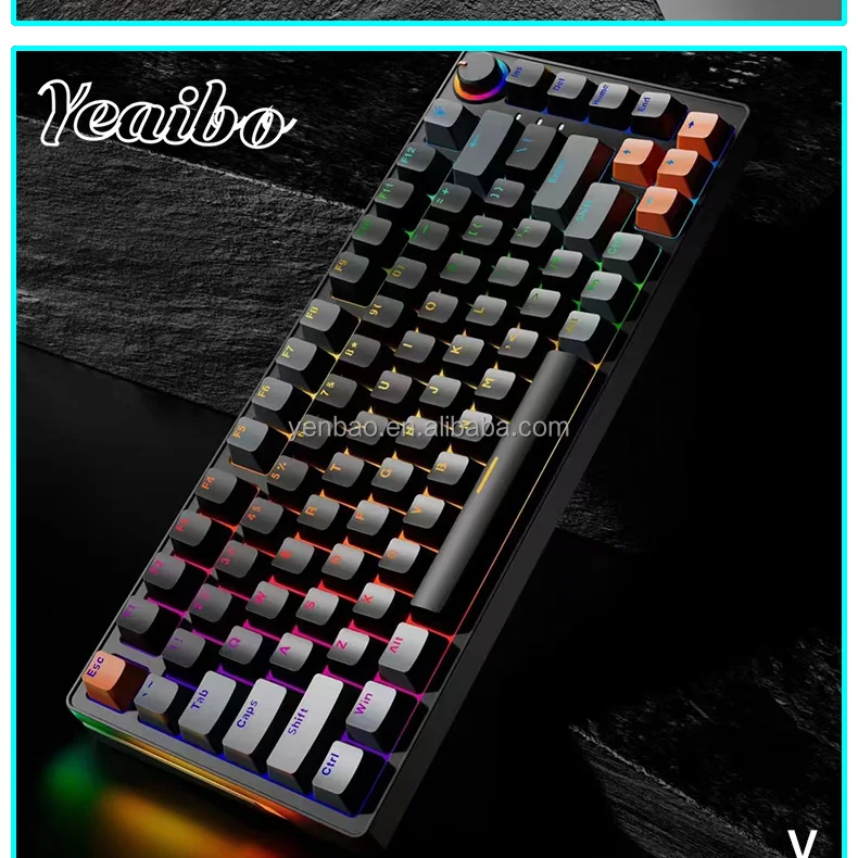 Rain Bowretro Macro PC Switches - RGB Backlit Gaming Keyboard