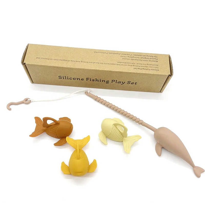 New 2024 Bath Time Silicone Fishing Game,Custom Silicone Water Toy ...
