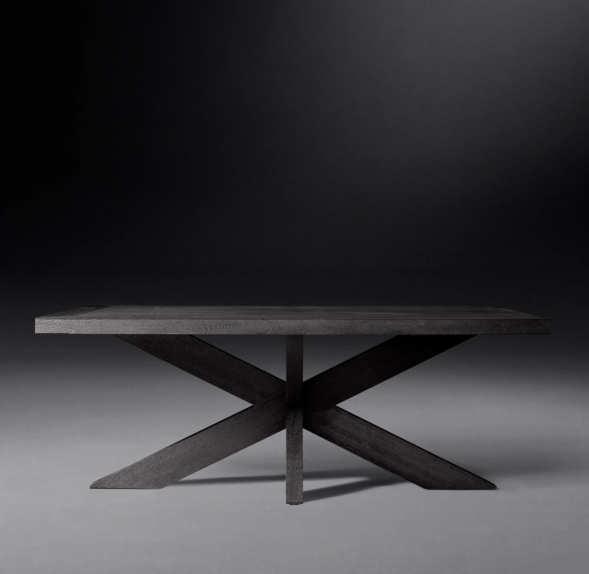 Rh American Solid Wood Dining Table Rectangular Retro Black Negotiating ...