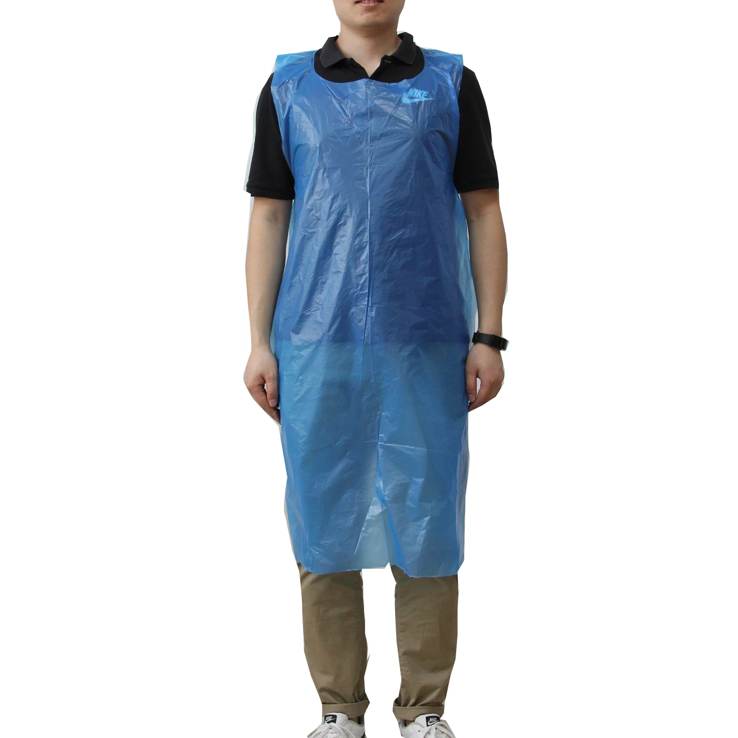 Hdpe Disposable Block Headed Customized Color Pe Sleeved Apron - Buy ...