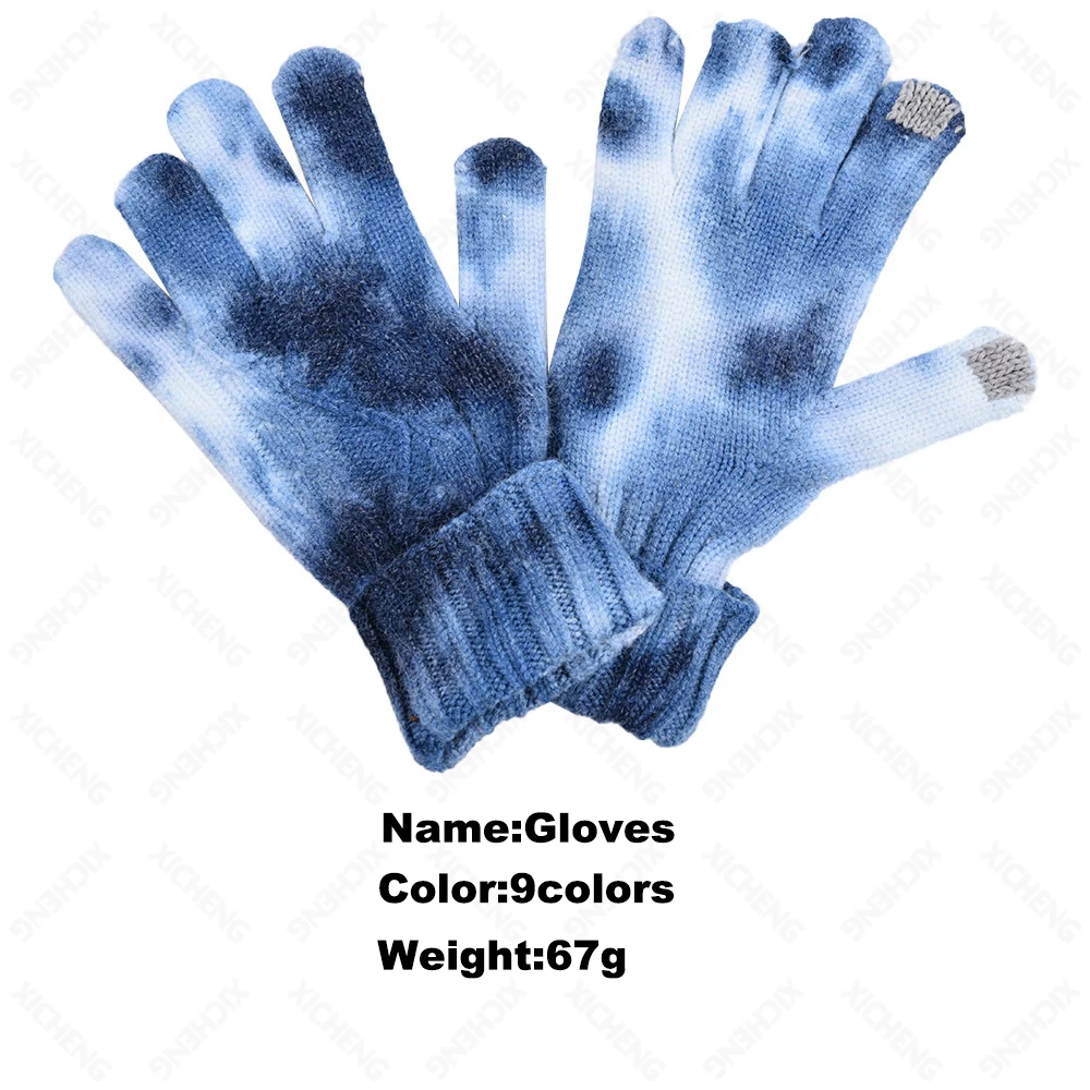 Customized Logotouching Screen Thick Knitted Mittens Winter Warm Wool ...