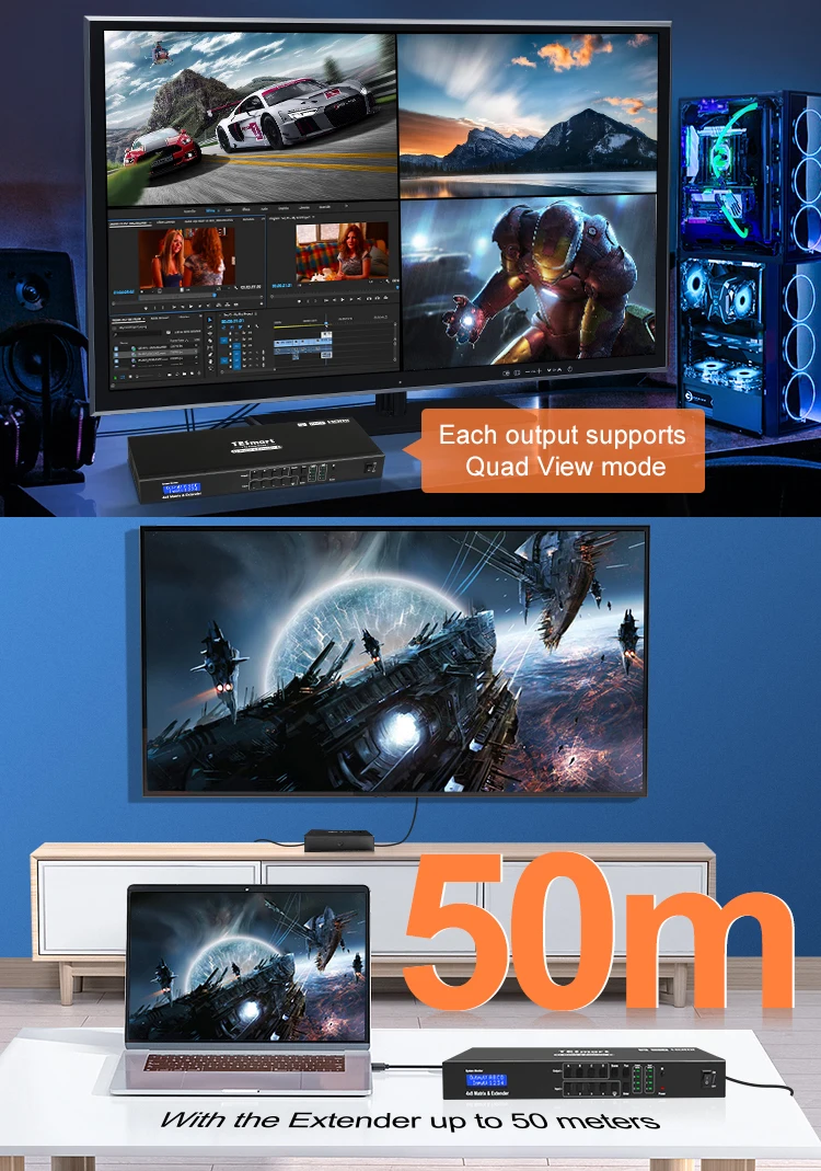 Tesmart High Quality Ultra Hd 10.2gbps Hdmi Switch 4 In 4 Out Video ...