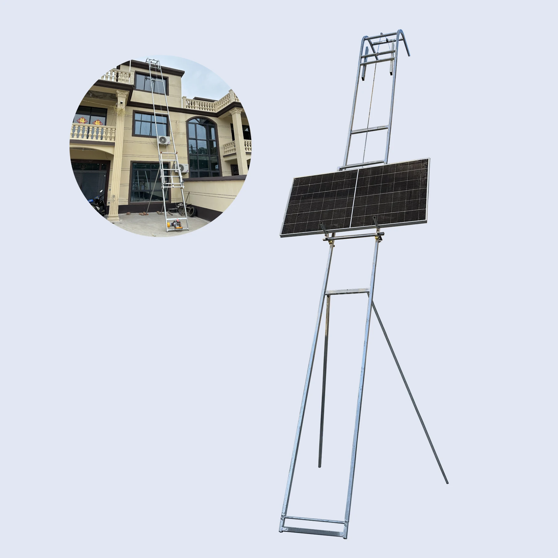 New 220V Steel Solar Panel Lift Electric Roof Lift with Safe Wire Rope ...