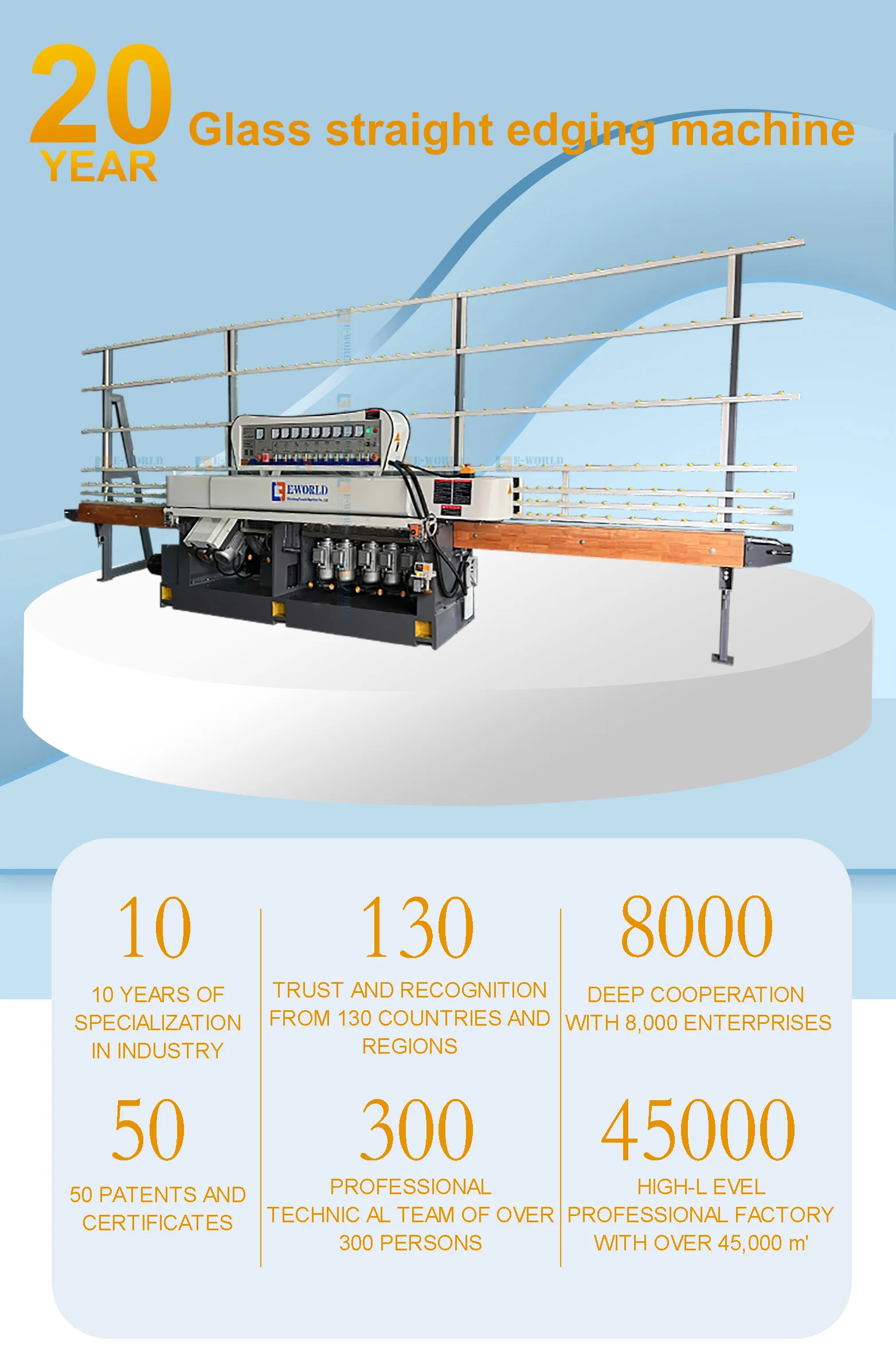 Plc Touch System Control Glass Edging Machine Glass Straight Line Edger ...