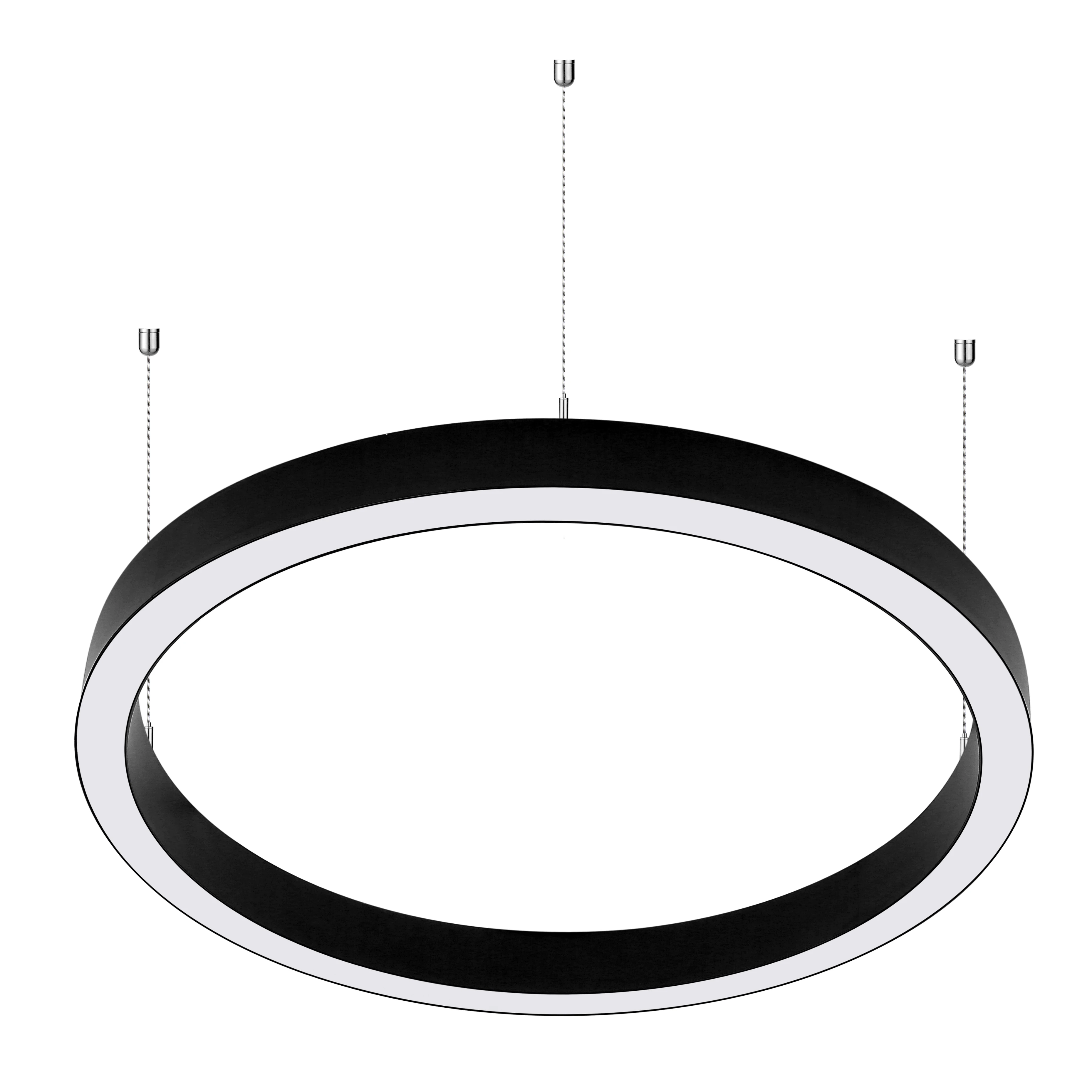 Suspended Round Curve Linear Light Led Chandelier Modern Circle Pendant ...