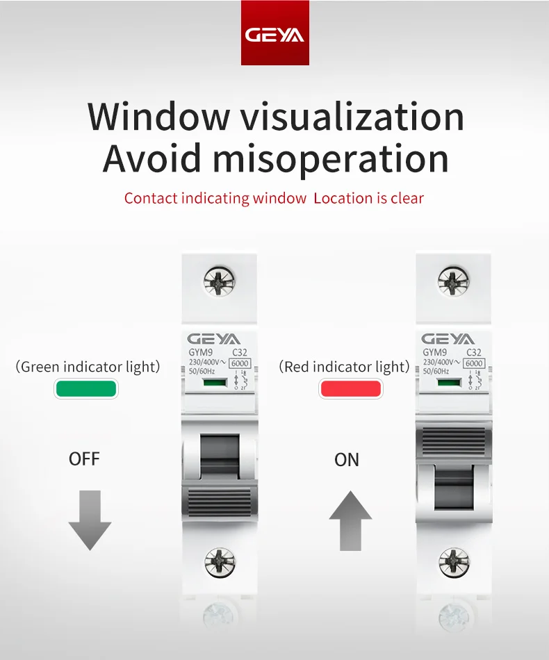 GEYA GYM9 2P C50 50A MCB - Reliable Miniature Circuit Breaker