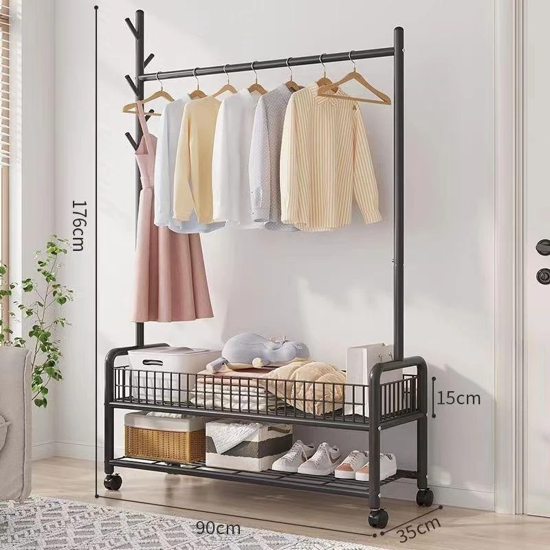 Simple Clothes Hanger Floor Coat Rack Bedroom Multi-functional ...