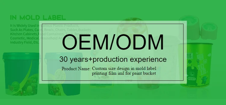 Custom Size Design In Mold Label Printing Film Iml For Paint Bucket ...