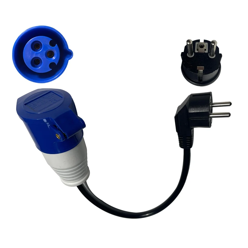 Portable 1-phase 16a Cee Socket To Single-phase 16a 3.5kw Schuko Plug Adapter Ev Charging Cable ...