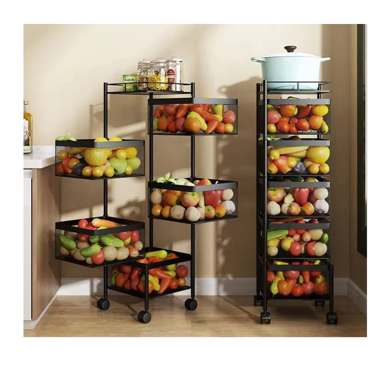 Lihangrui Kitchen Storage Rack Cart Kitchen Trolley Kitchen Storage ...