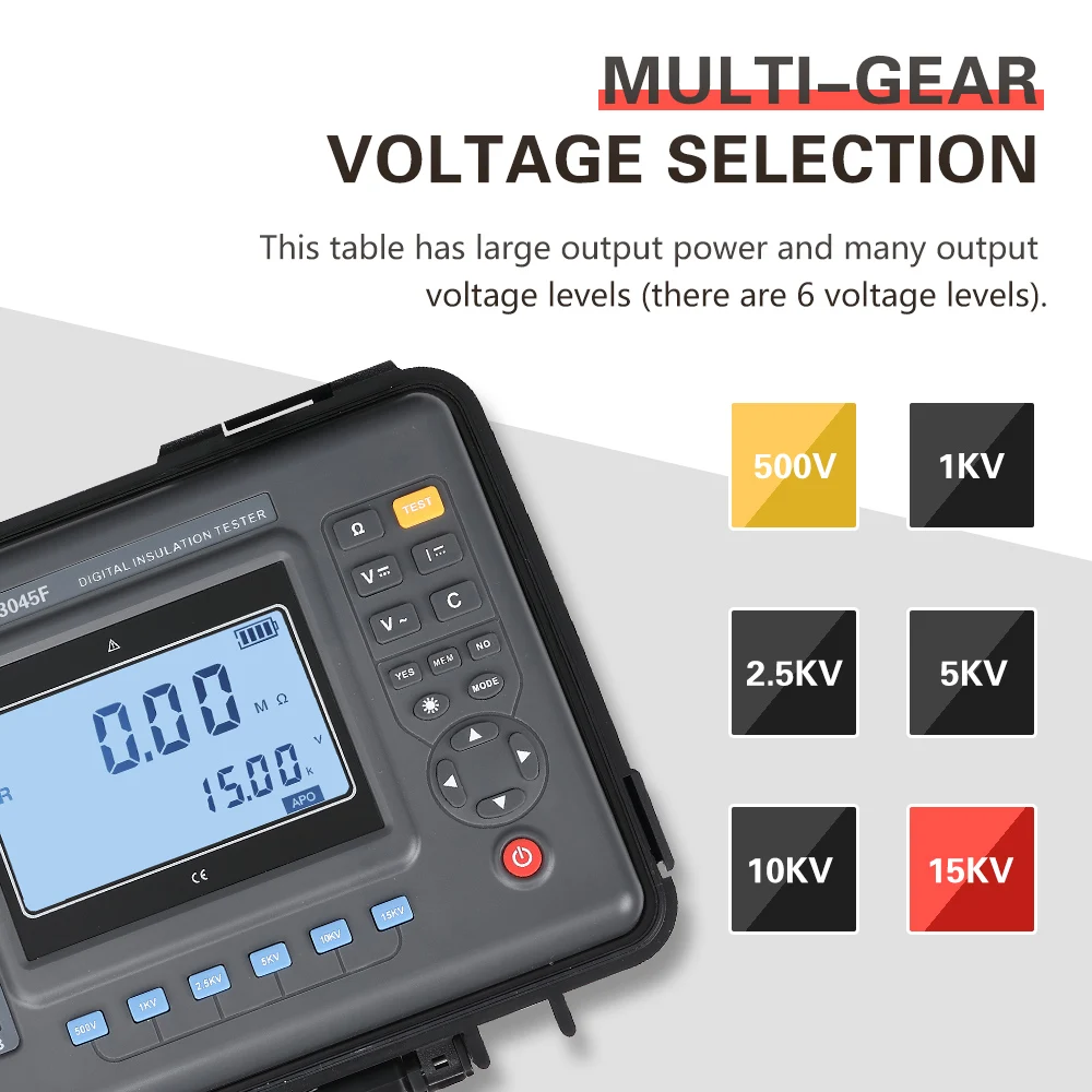 ES3045F Rated Voltage 500V 1000V 2500V 10KV 15KV Insulation Resistance ...