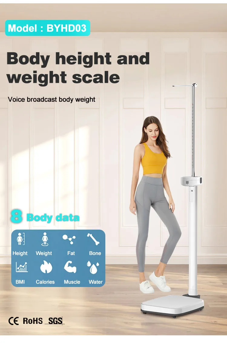 Ultrasonic Weighing Scale Digital Weight And Height Scale For Human ...