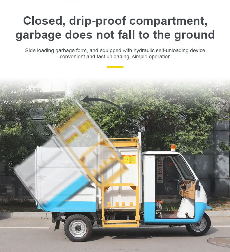 2023 Three-Wheeled Rechargeable Waste Collection Tricycle